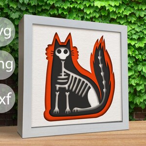 3d Funny Cat, Shadow Box Templates, SVG for Cardstock / 3D Cat Shadow ...