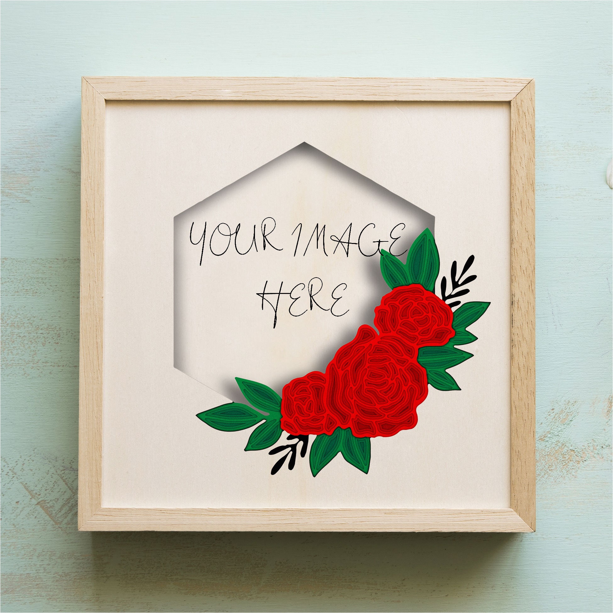 3d Rose Frame Svg Shadow Box Svg Frame Shadow Box Mandala - Etsy