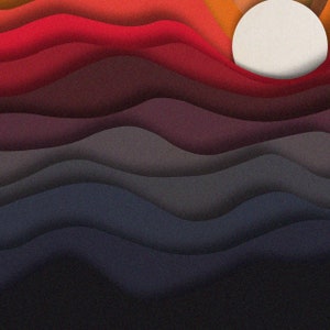 3d Sunset View Shadow Box, 3d Layered Art, Paper Cut,files for Cricut ...