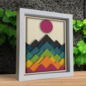 3d Mountain Shadow Box, Paper Cut Svg, Files for Cricut, for Silhouette ...