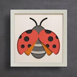 3d Ladybug Svg, Shadow Box Svg, Files for Cricut, for Silhouette, Cnc ...