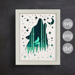 3d Wolf Svg, Shadow Box Svg, Paper Cut Files, 3d Cricut Projects, Laser ...