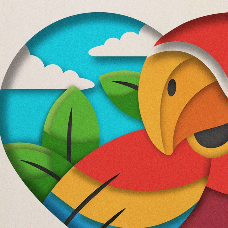 3d Parrot Svg Shadow Box Svg Files for Cricut for - Etsy