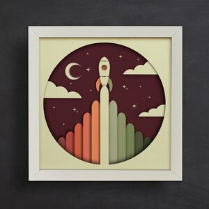 3d Space Rockets Shadow Box, Files for Cricut, for Silhouette, Laser ...