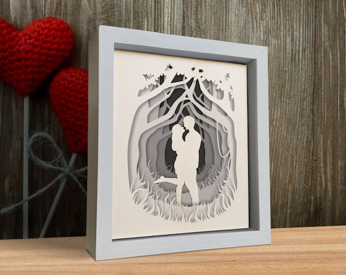 3D Couple Svg, Shadow Box, 3d Papercraft, Cut Files, for Cricut, for ...