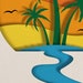 3D Palm Tree Summer Shadow Box, 3D Landscape Papercut, 3D Silhouette ...