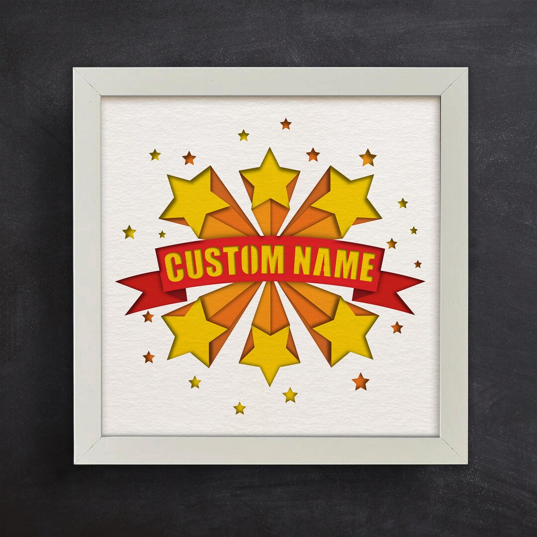 3D Custom Name Shadow Box, 3d Star Svg, Files for Cricut and Silhouette ...