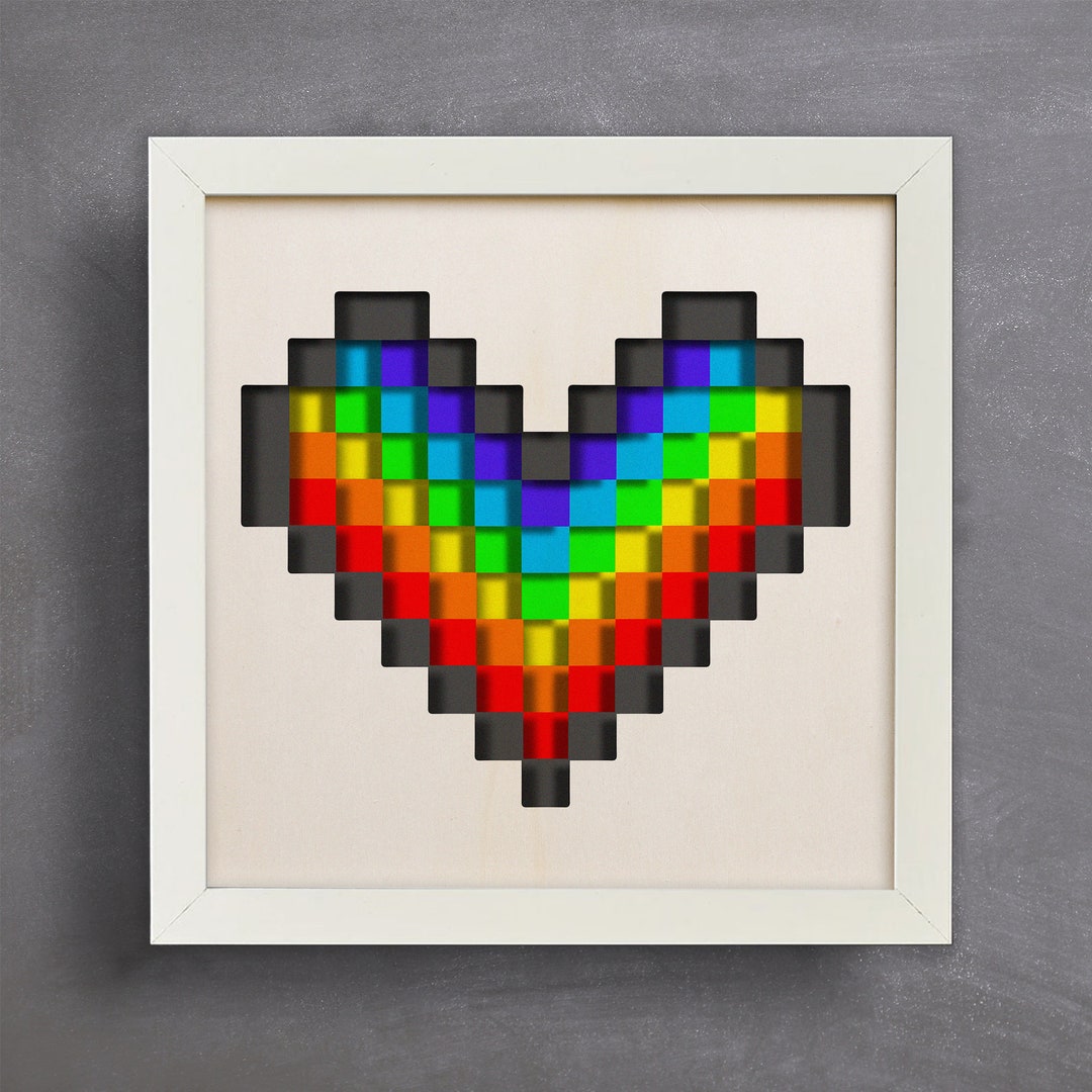 3D Heart Design, Shadow Box SVG, 3d Heart Svg, Papercut Files ...