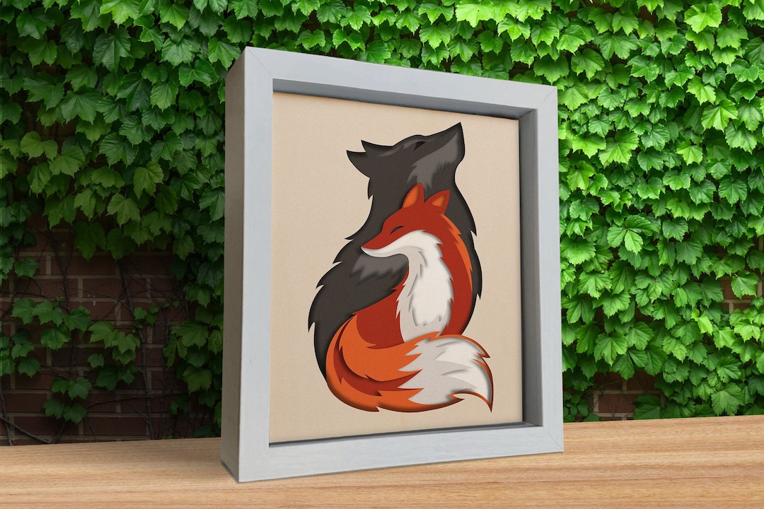 3d Fox and Wolf, Shadow Box Svg, Paper Cut Files, 3d Cricut Projects ...