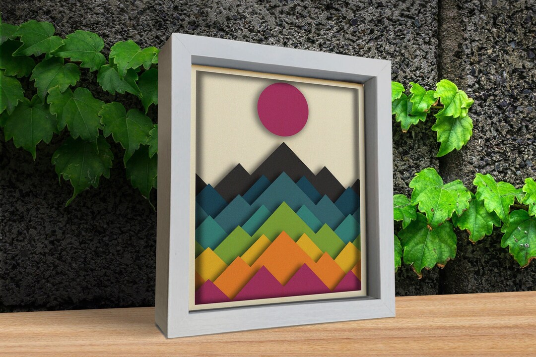 3d Mountain Shadow Box, Paper Cut Svg, Files for Cricut, for Silhouette ...