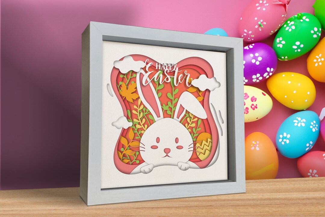 3d Easter Day Shadow Box Svg, Happy Easter Papercut, Files for Cricut ...