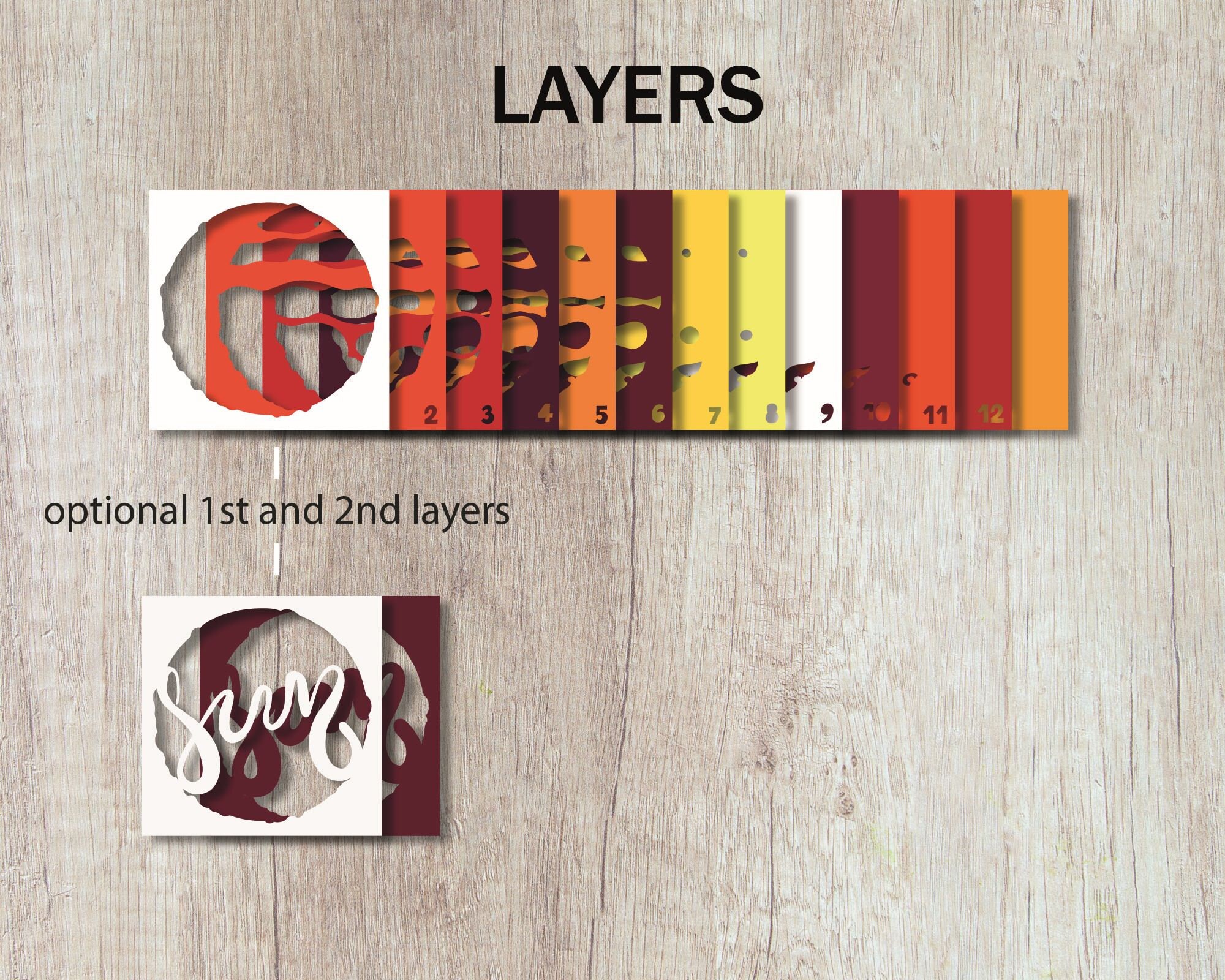 3D Sun, Shadow Box Svg, Paper Cut Files, for Cricut, for Silhouette ...