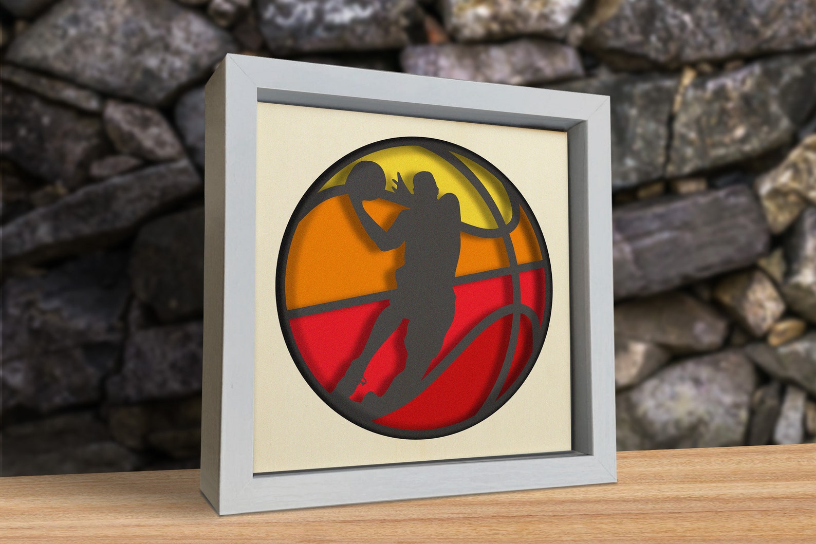 3d Basketball SVG, Shadow Box, Files for Cricut, for Silhouette, CNC ...