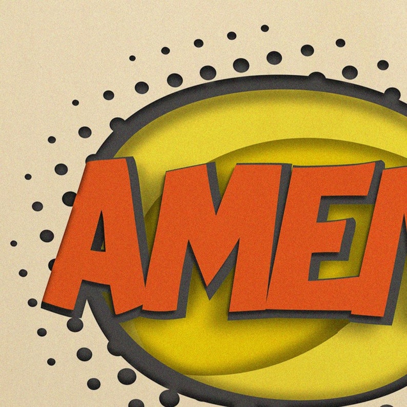 3d Amen Comic Speech Bubble Svg Shadow Box Svg Files for - Etsy