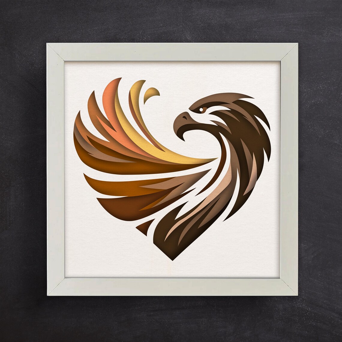 Bird SVG Shadow Box Template, Hawk 3D SVG Shadowbox, Layered Cardstock ...