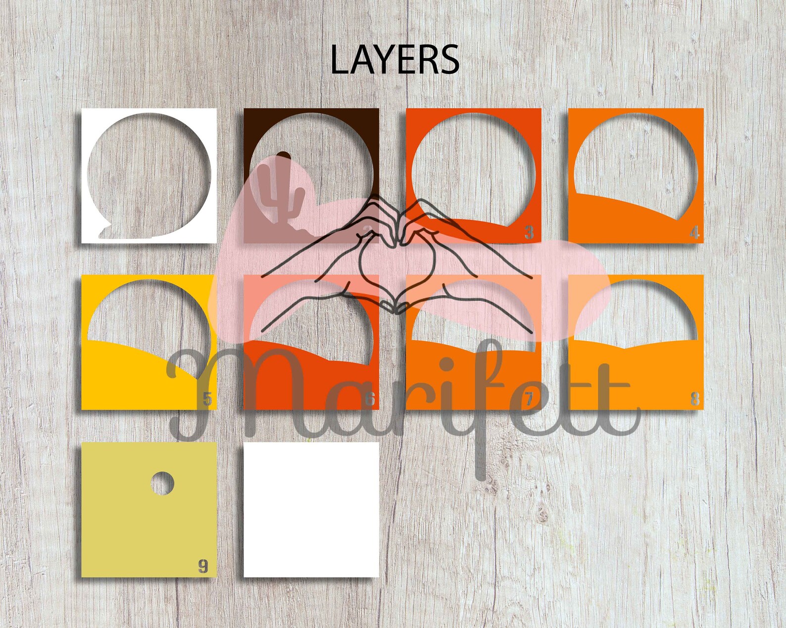 3D Desert Shadow Box, 3D Landscape Papercut, 3D Silhouette Layers, SVG ...
