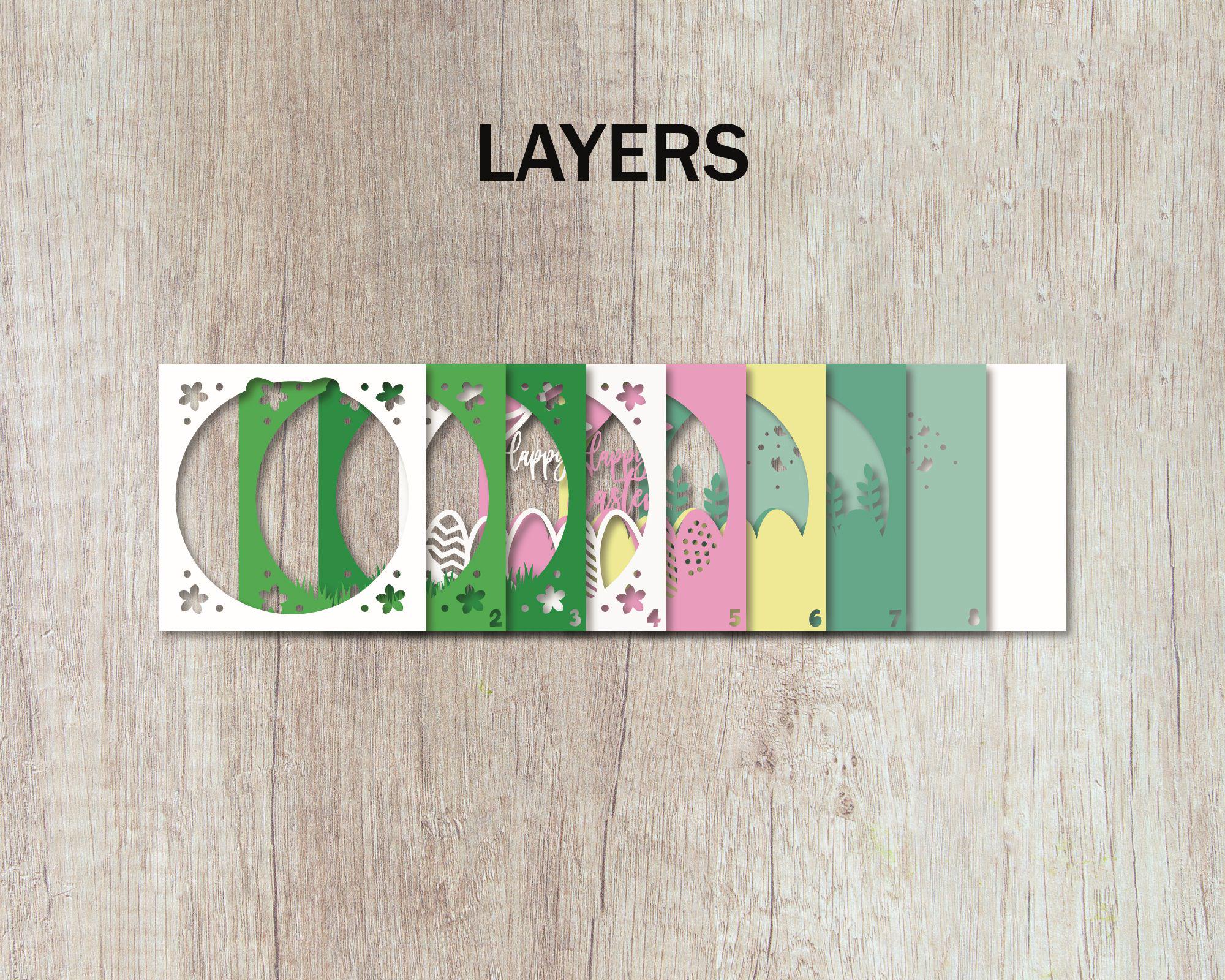 Layered Easter Shadow Box SVG, Happy Easter Spring Decor, 3D Paper Art ...