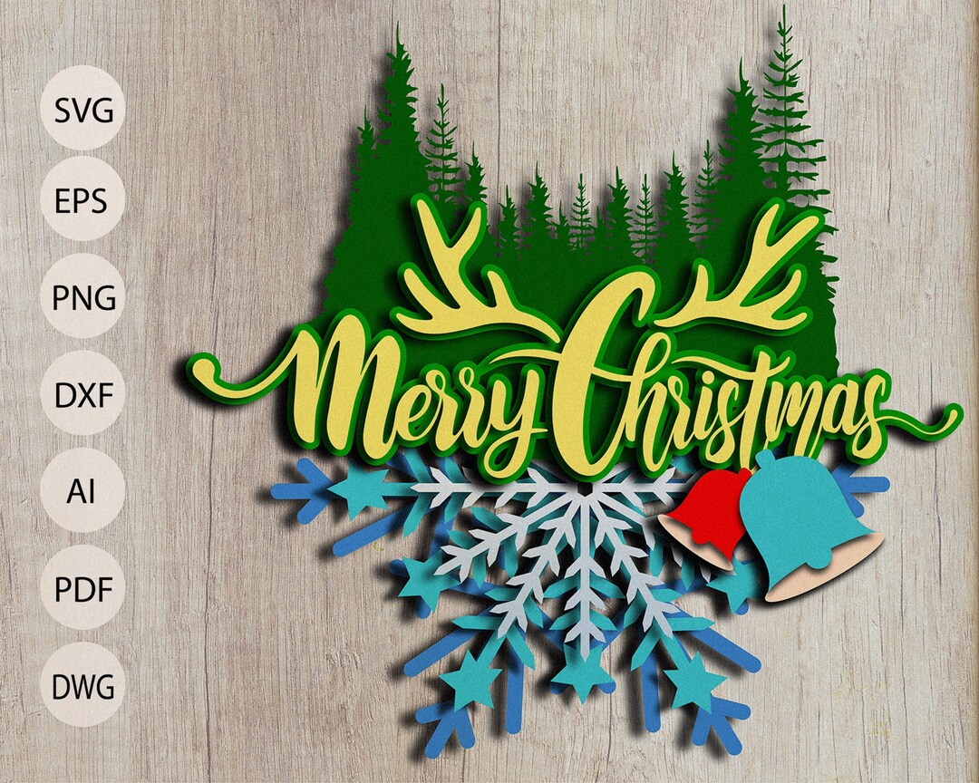3D Christmas Svg Files Multilayer Panel for Laser Cutting - Etsy