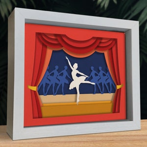 3D Ballerina, Shadow Box Svg, Dance Girl Svg, Layered Ballet, Dancer ...