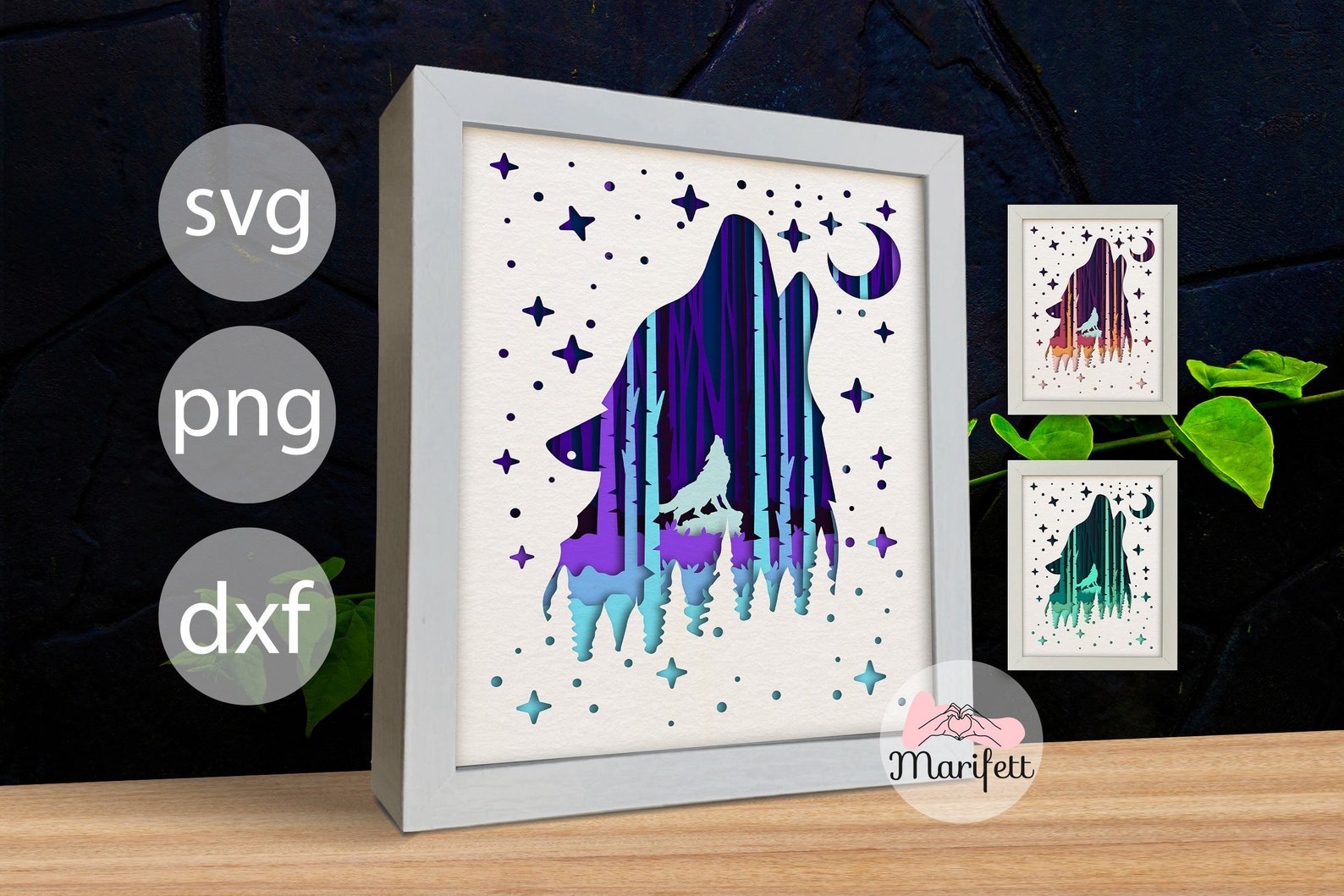3d Wolf Svg, Shadow Box Svg, Paper Cut Files, 3d Cricut Projects, Laser ...