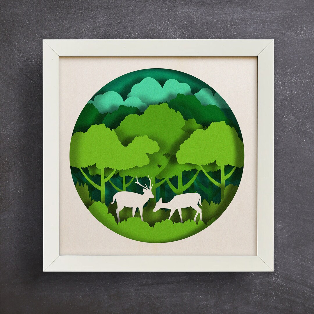 3d Nature Landscape Shadow Box, Paper Cut, Layered Cut Files, Shadow ...