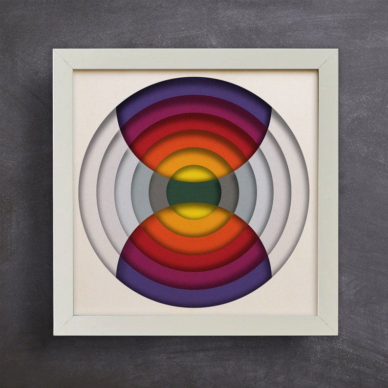 Colorful Geometric Art, Shadow Box Svg, Multilayer Paper Cut, Files for ...