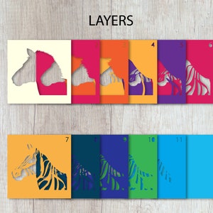 3d Zebra, Shadow Box Svg, Colorful Layers Svg , Papercut, Files for ...