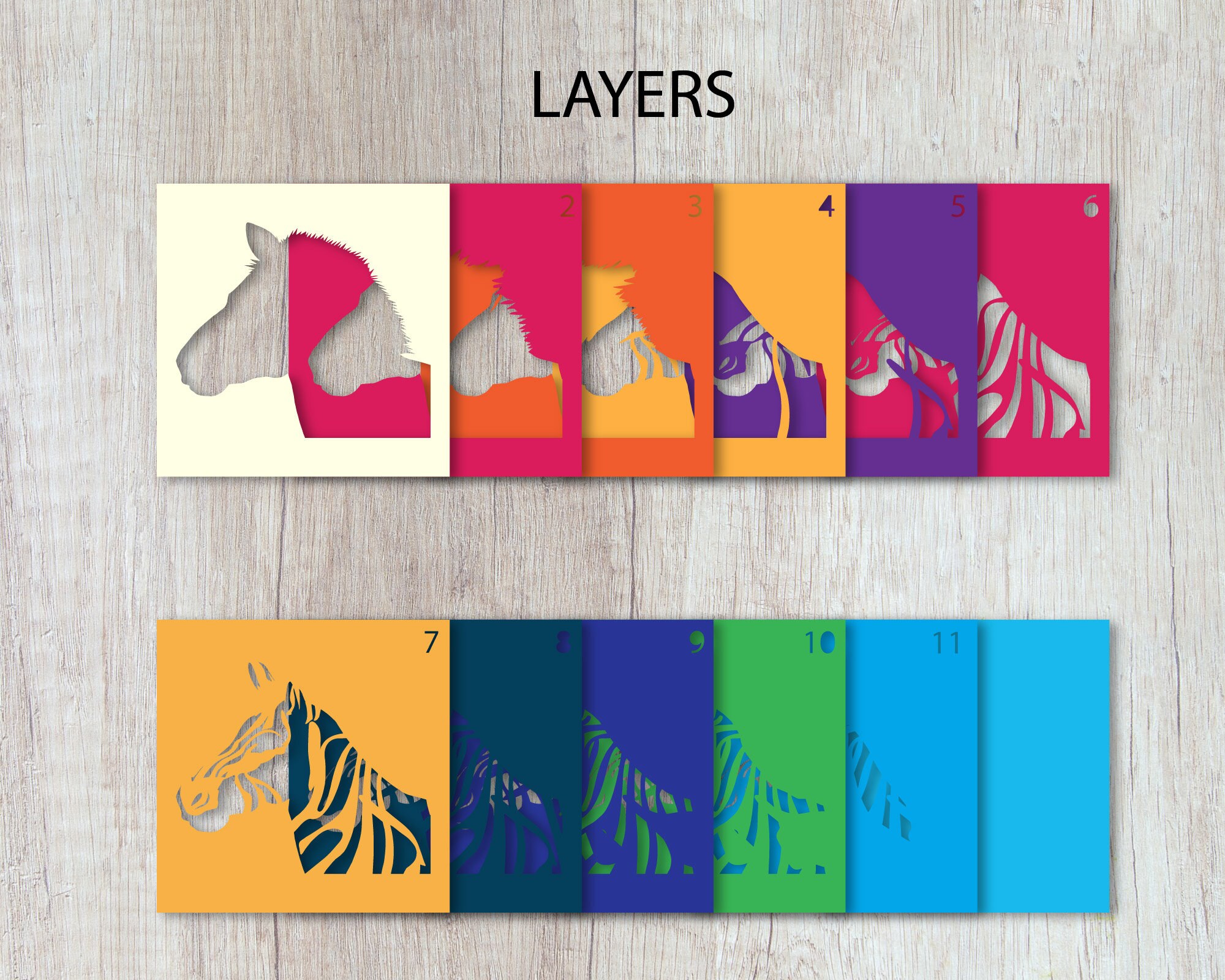 3d Zebra Shadow Box Svg Colorful Layers Svg Papercut - Etsy UK