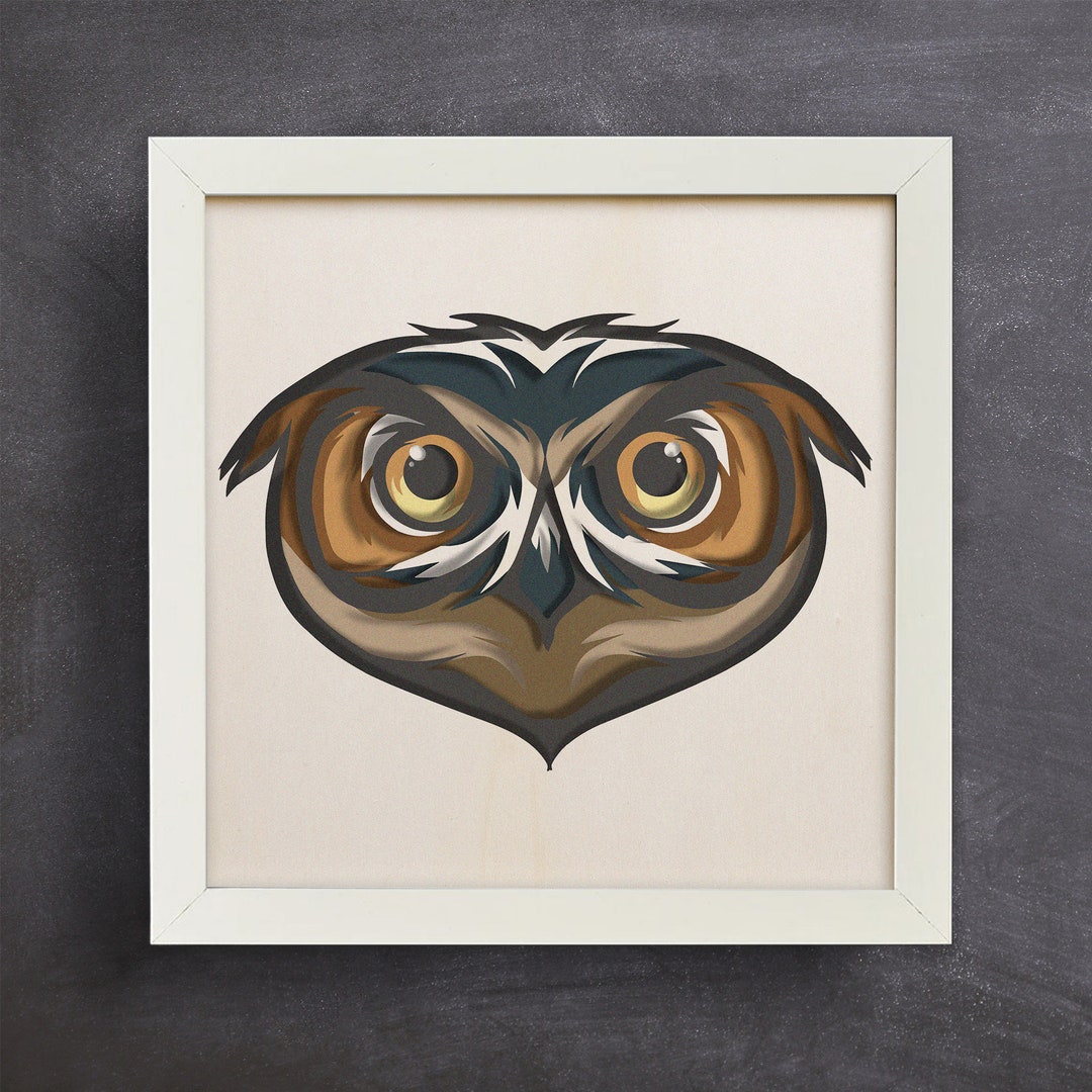 3D Owl, Shadow Box SVG, Layered Animals SVG, Colorful Shadow Box ...