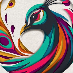 3d Peacock, Shadow Box Templates, 3D Bird Shadow Box / SVG for ...