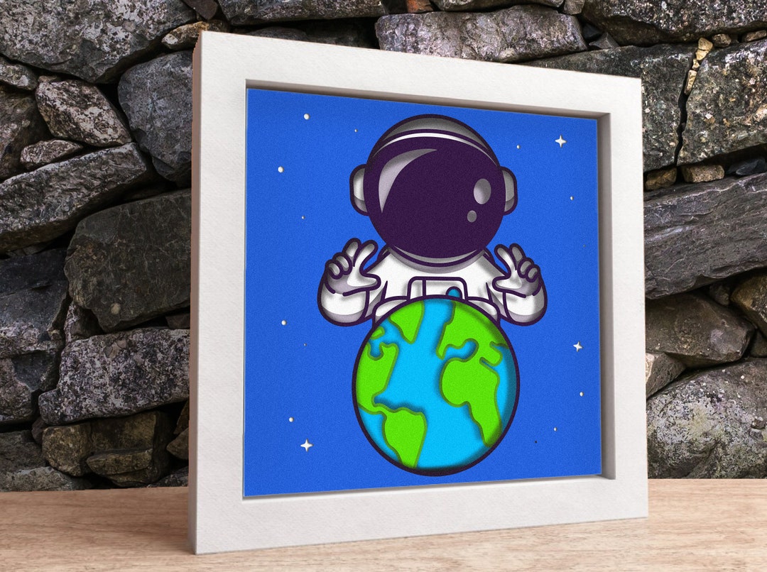3d Astronaut Shadow Box Papercut Files for Cricut for - Etsy