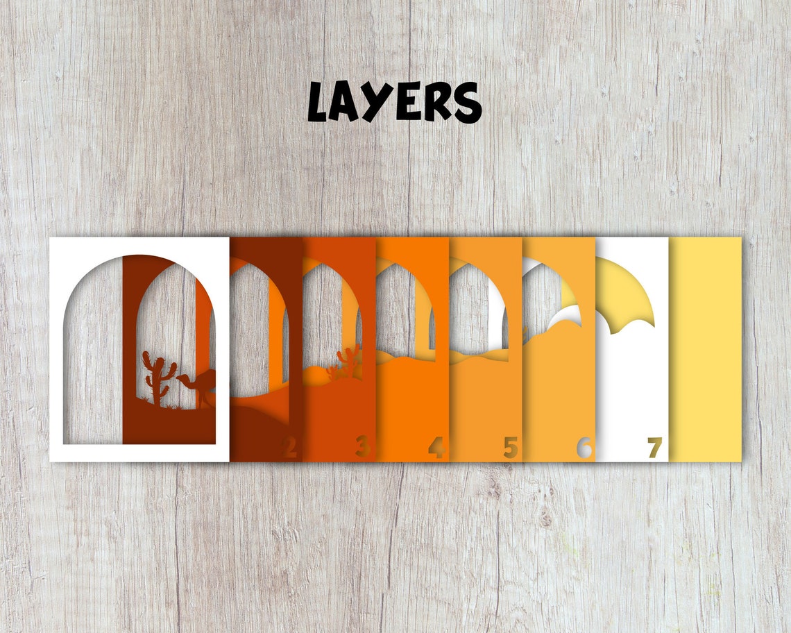 3d Desert Shadow Box SVG, Camel Svg, 3d Cricut Projects, 3d Landscape ...