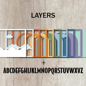 3D Custom Name Shadow Box, Rainbow Svg, Files for Cricut and Silhouette ...