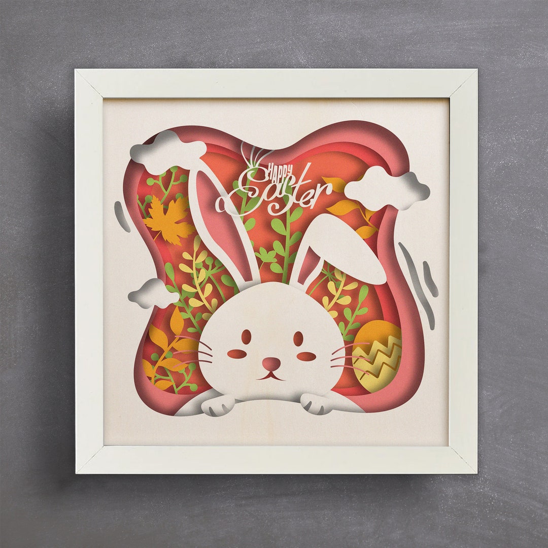 3d Easter Day Shadow Box Svg, Happy Easter Papercut, Files for Cricut ...
