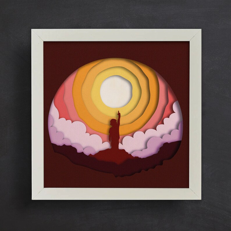 3d Cloudy Sunset Landscape, Shadow Box Svg, Files for Cricut, for ...