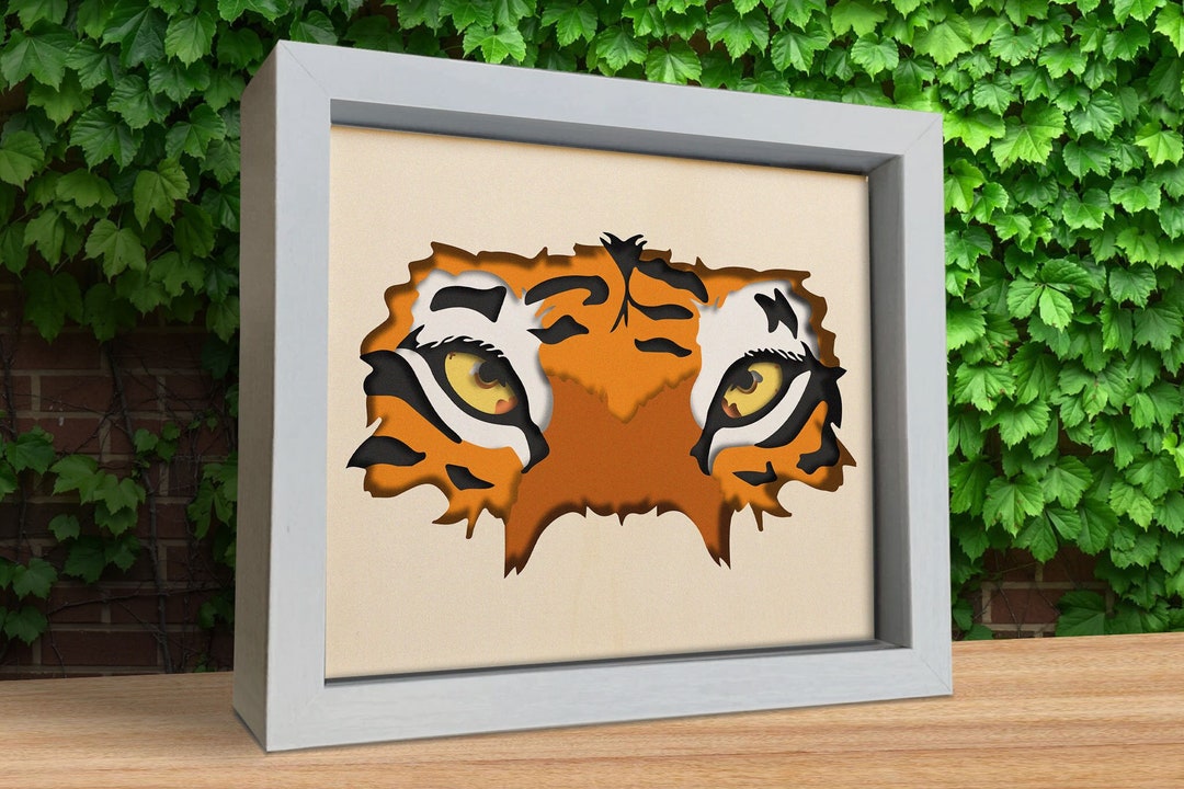 3d Tiger Face, Tiger Eyes, Shadow Box Svg, Paper Cut Files, Fot Cricut ...