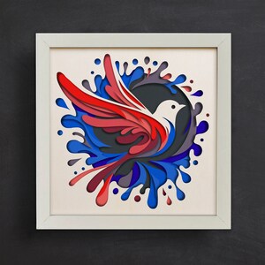 Layered Bird SVG, Shadow Box Template, Sparrow Bird 3D SVG Shadowbox ...