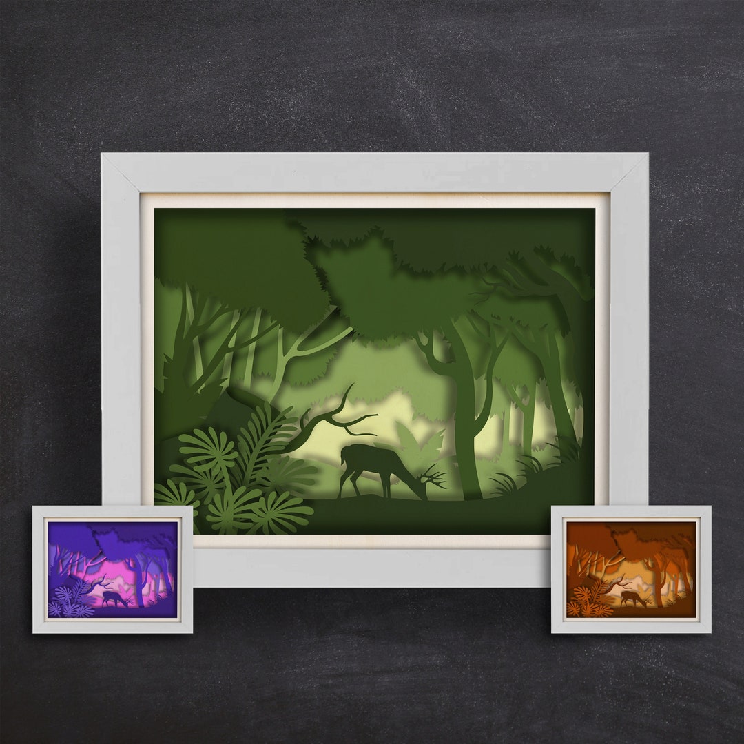 3d Jungle Shadow Box, 3d Landscape Svg, Layered Svg, Files for Cricut ...