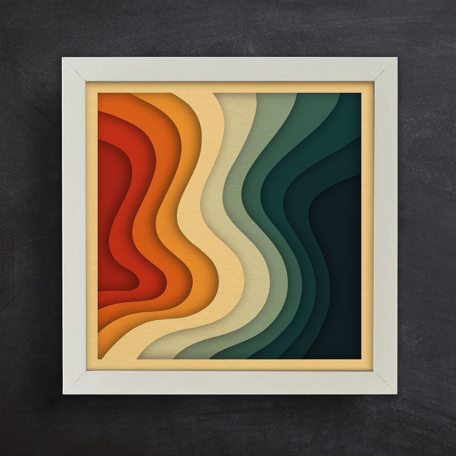 Abstract Layered Waves Shadow Box SVG – 3D Paper Cut File for Cricut ...