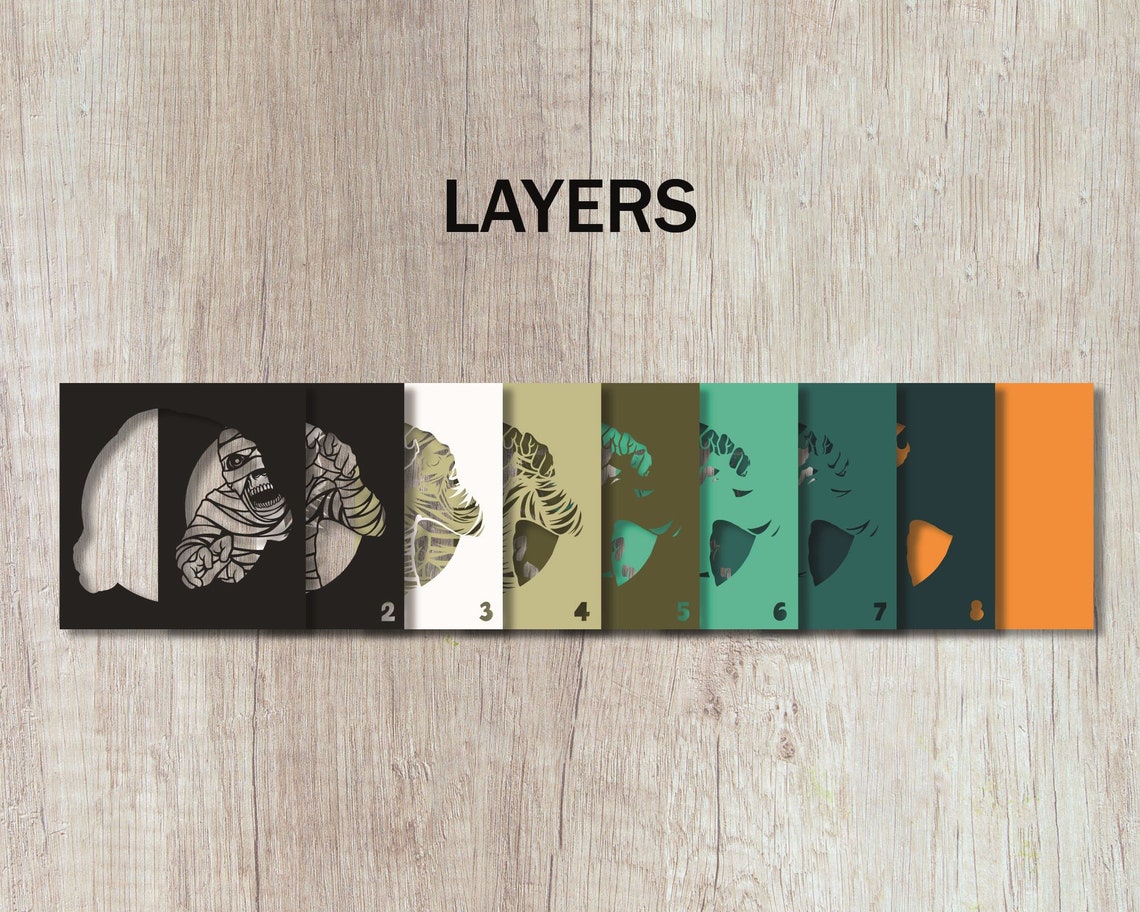 3d Mummy Svg, Shadow Box, Paper Cut, Halloween 3d Layered, Spooky Svg ...