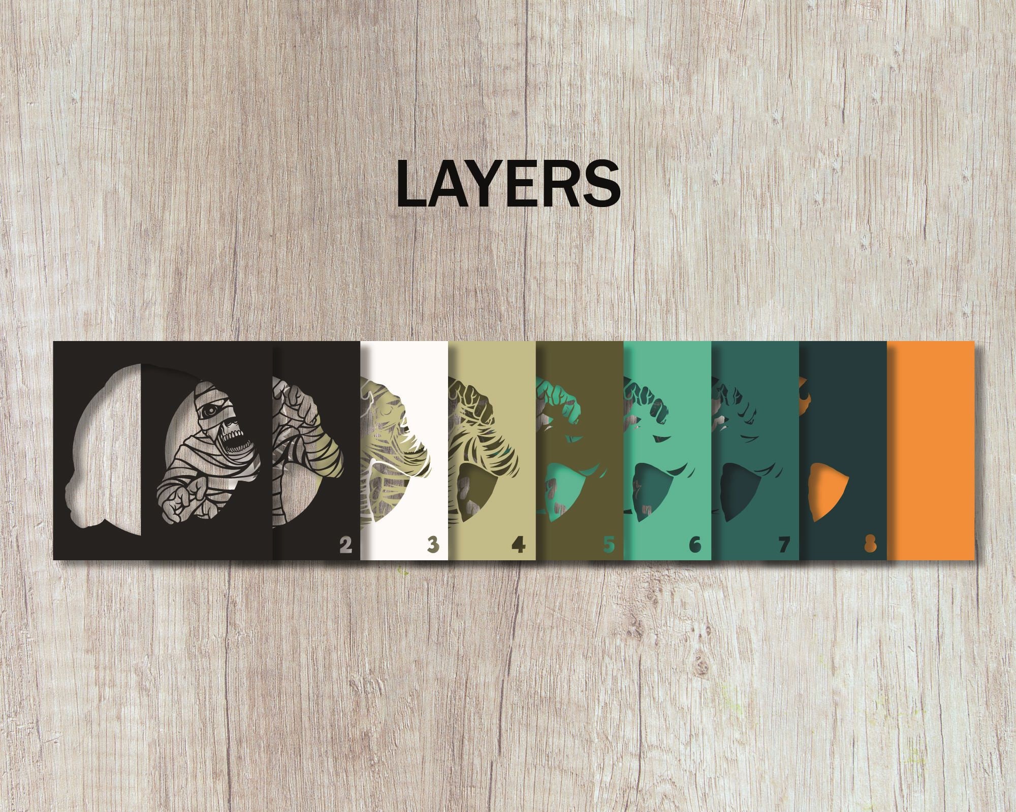 3d Mummy Svg, Shadow Box, Paper Cut, Halloween 3d Layered, Spooky Svg ...