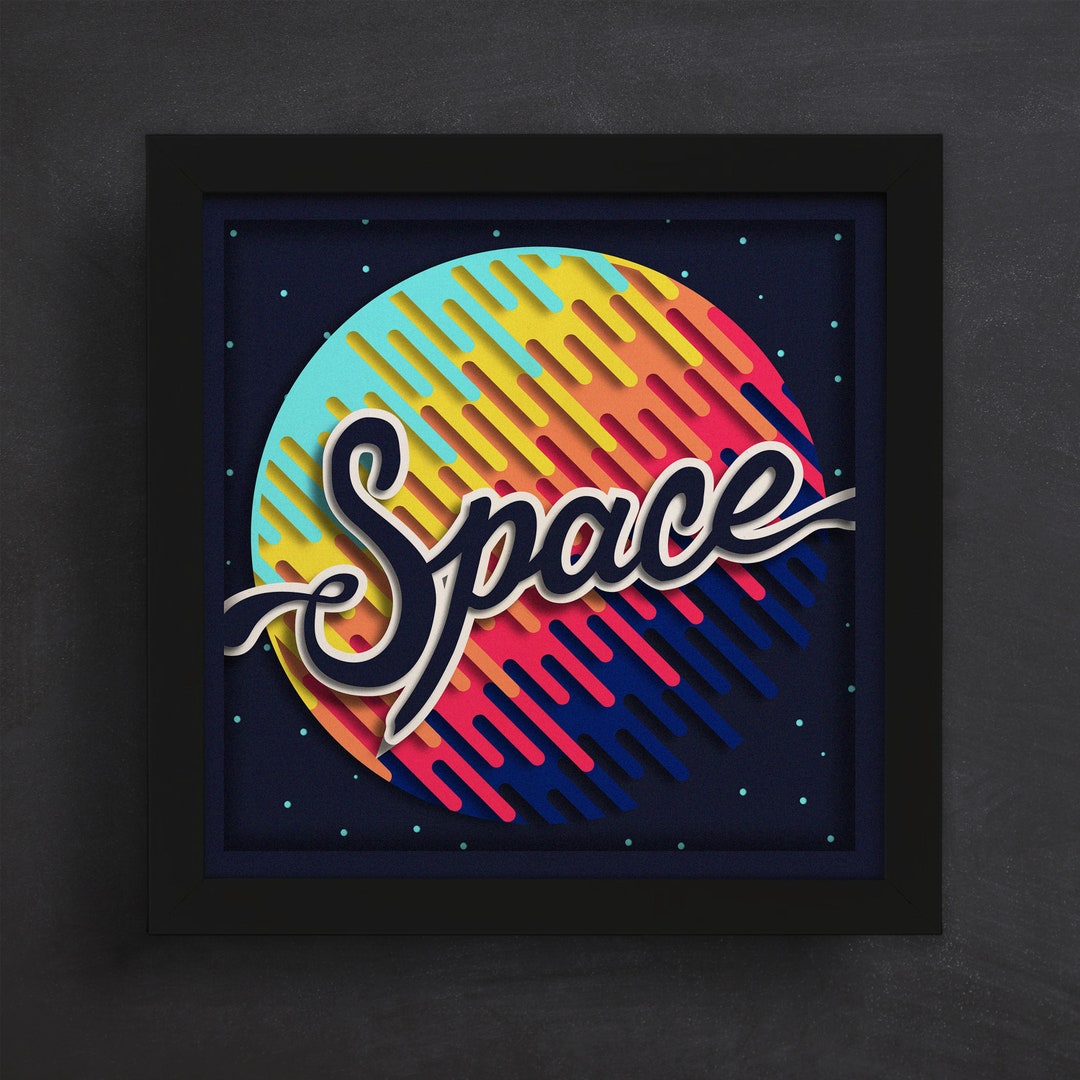 3D Space, Shadow Box Svg, 3d Planet Svg, Paper Cut Template, for Cricut ...
