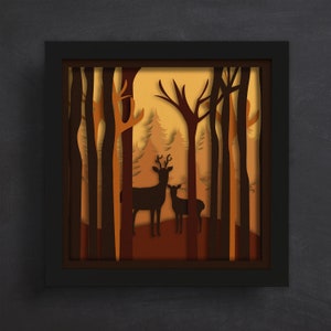 3d Forest Shadow Box, Files for Cricut, for Silhouette, CNC Cutting ...