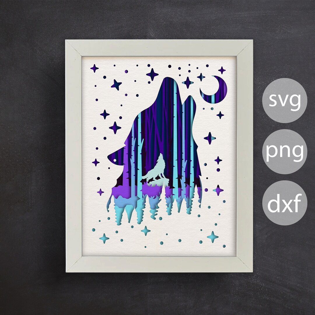 3d Wolf Svg, Shadow Box Svg, Paper Cut Files, 3d Cricut Projects, Laser ...