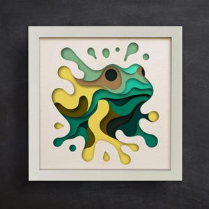 Layered Frog SVG, Shadow Box Template, Tropical 3D SVG Shadowbox ...