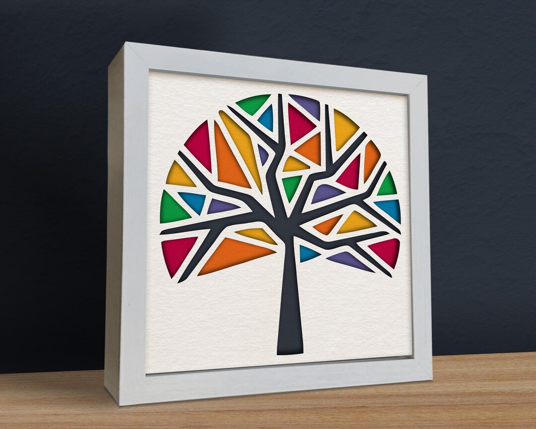 3D Stained Glass Tree Shadow Box, 3d Boho Svg, 3D Mandala, Files for ...