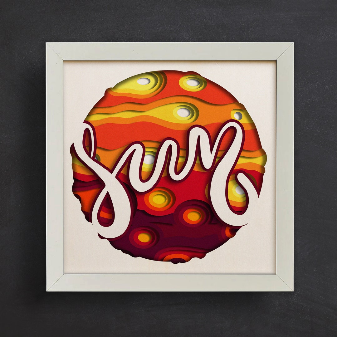 3D Sun Shadow Box Svg Paper Cut Files for Cricut for - Etsy