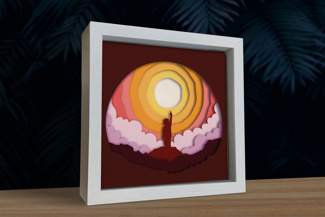 3d Cloudy Sunset Landscape, Shadow Box Svg, Files for Cricut, for ...