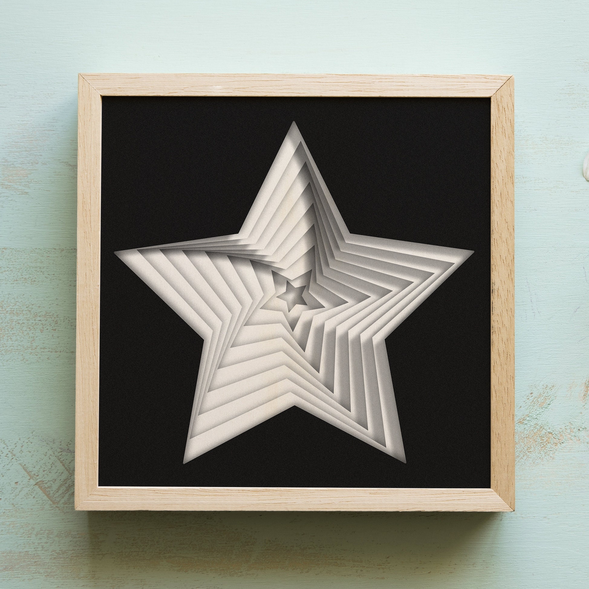 3D Star 3D Paper Cut Shadow Box Template SVG Digital - Etsy Canada
