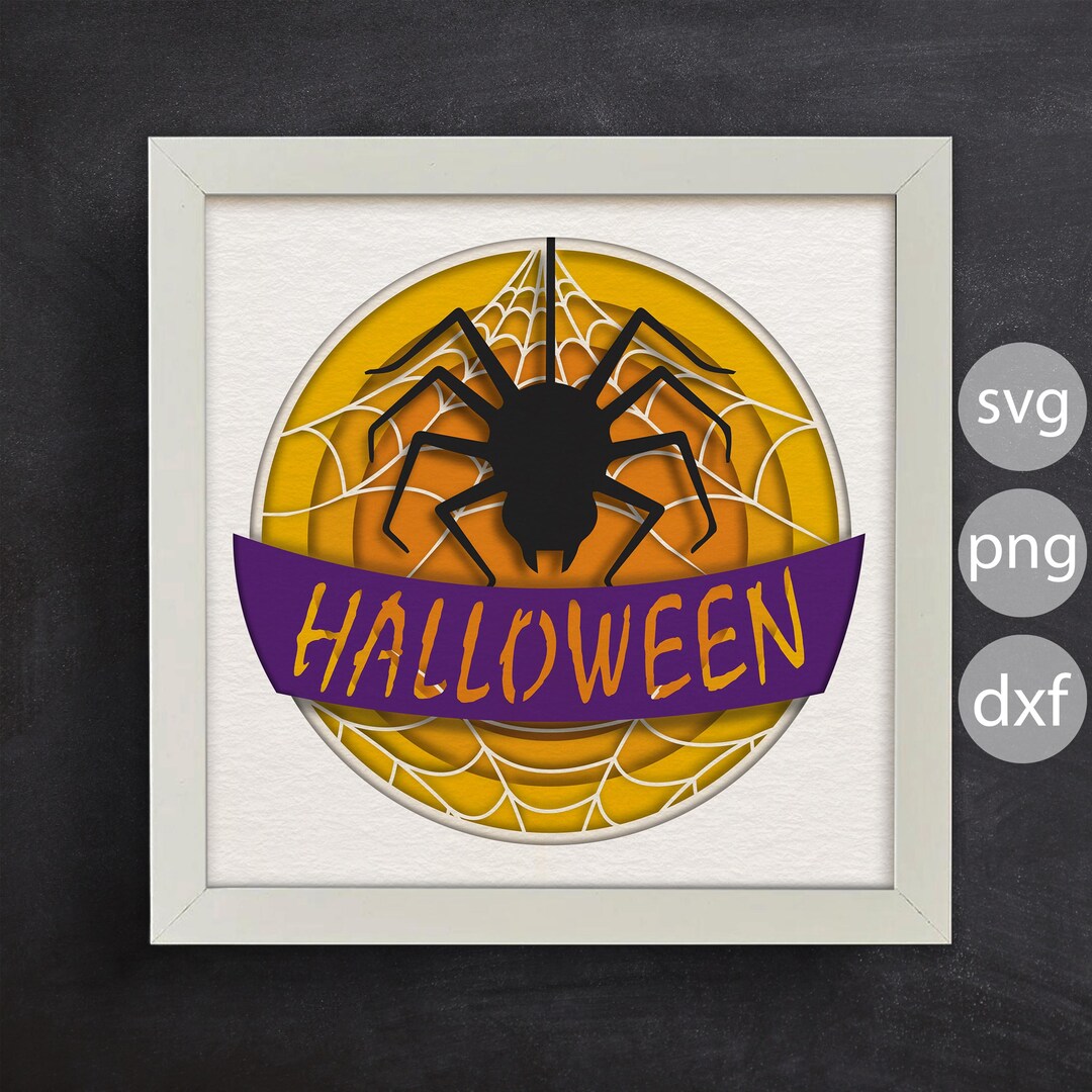 3d Halloween Spider, Shadow Box, 3d Spooky Svg, 3d Scary Svg, Layered ...